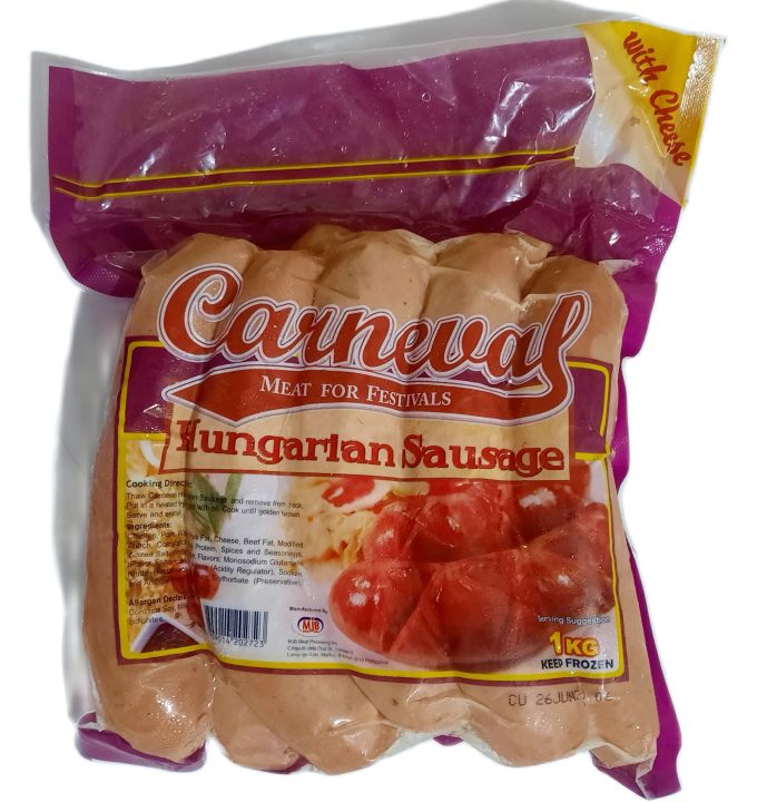 Carneval Hungarian Sausage with cheese 9pcs 1kg | Lazada PH