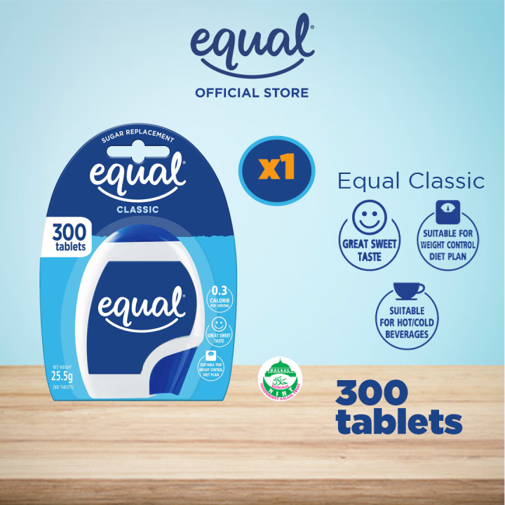 EQUAL CLASSIC 300 tablets, 0 Calorie Sweetener Tablets, Sugar ...