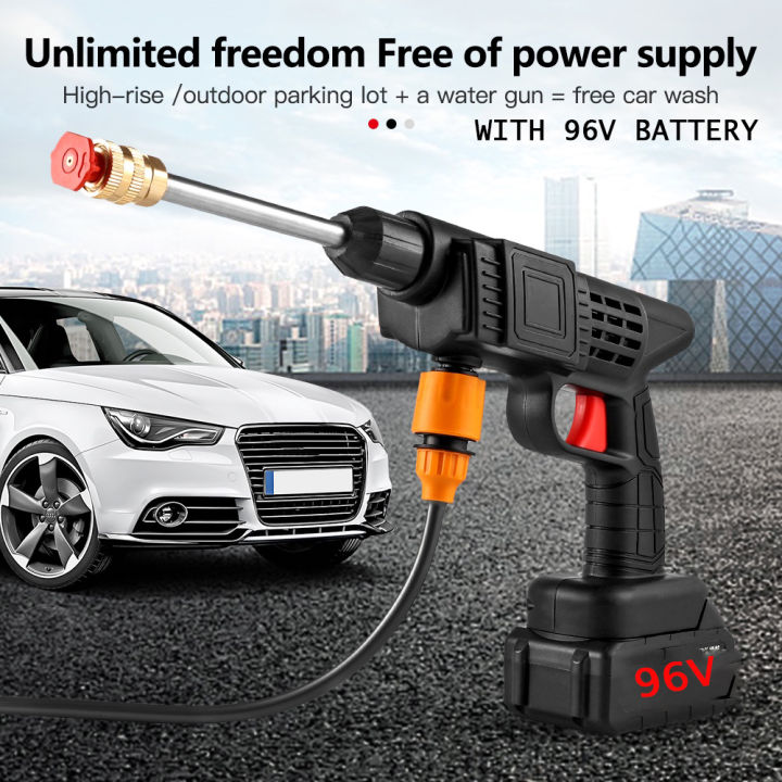 Cordless High Pressure Car Washer With 96V To 48V Rechargeable Lithium ...