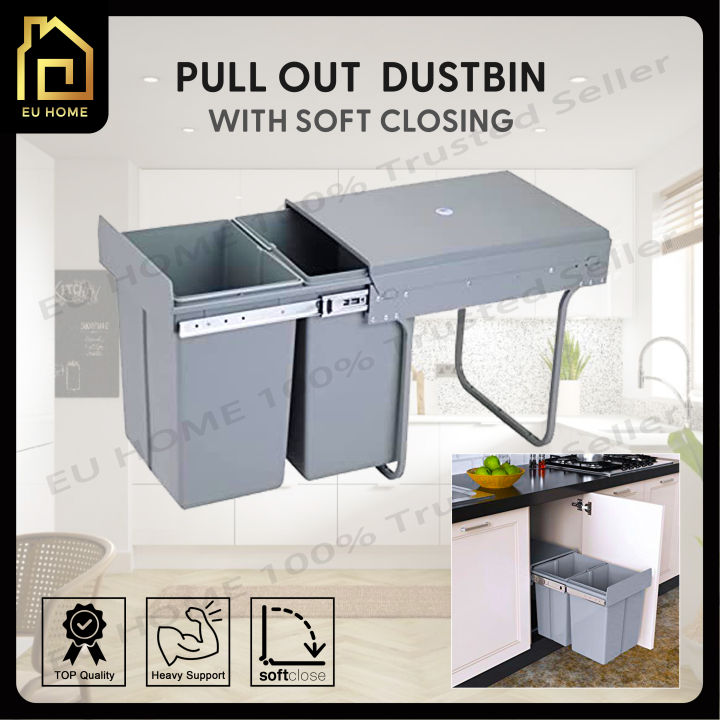 Kitchen Bin Pull Out Dustbin / Tong Sampah Moden 20 Litre / Kitchen ...