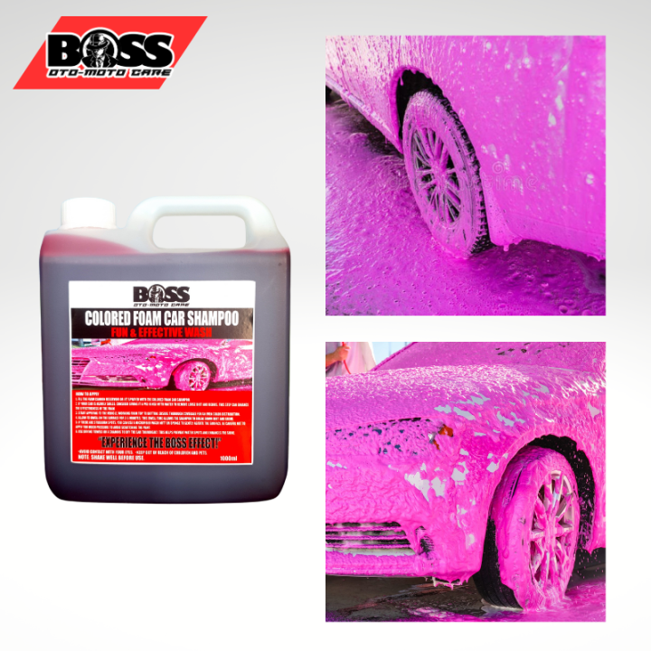 Boss Colored Foam Car Shampoo for Cars Bikes and Motorcycles 1 liter 1 ...