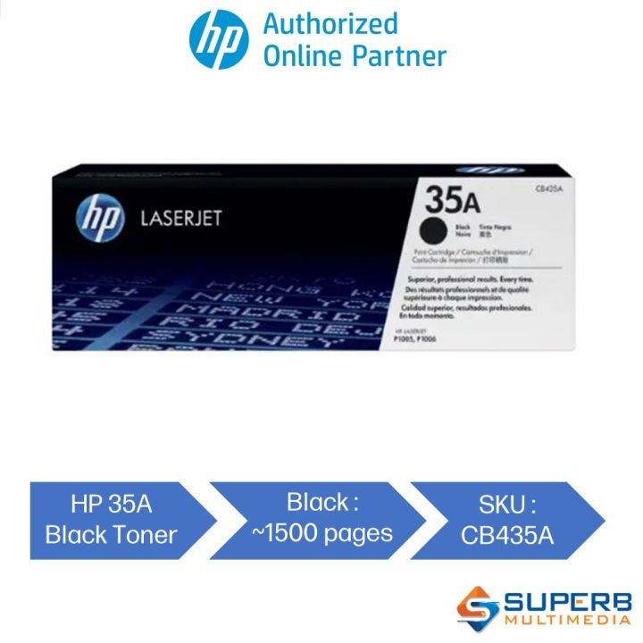 HP 35A Black Original LaserJet Toner Cartridge [CB435A] | Lazada
