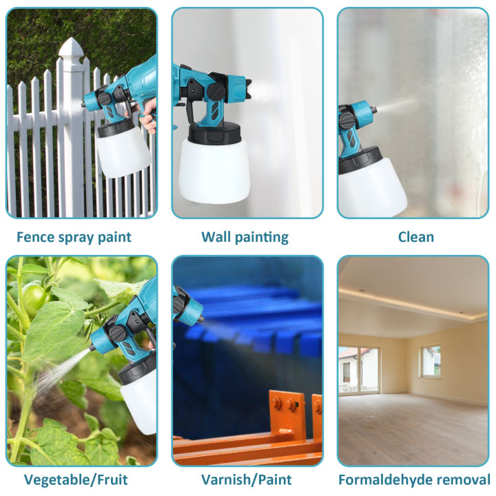 👍🏻👍🏻NERE 850W Handheld portable cordless electric paint wireless spray ...