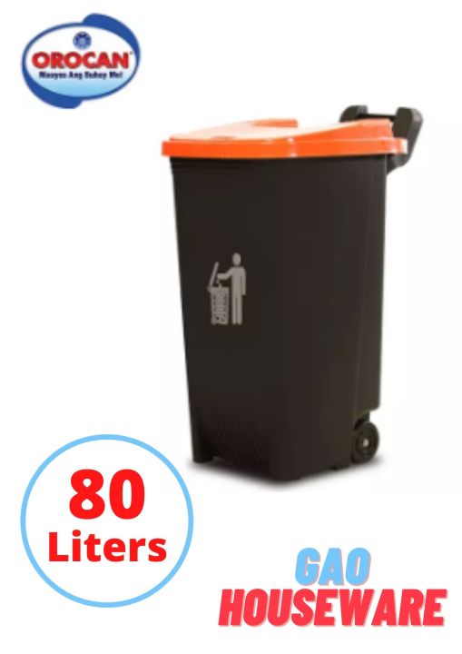 2100 OROCAN 80 Liters Trash Can With Wheels And Cover (RANDOM COLORS ... 2100 OROCAN 80 Liters Trash Can With Wheels And Cover (RANDOM COLORS ...
