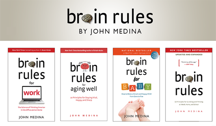 John Medina 4 Books Collection(Brain Rules, Brain Rules for Aging Well ...
