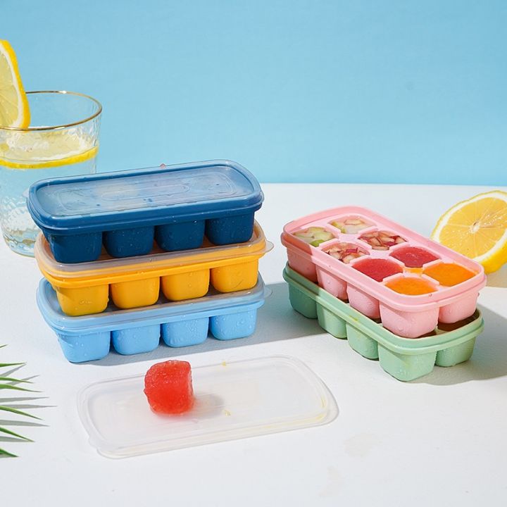 Ice Making Mold 8 Cells With Lid Split Compartment Cube DIY Silicone ...