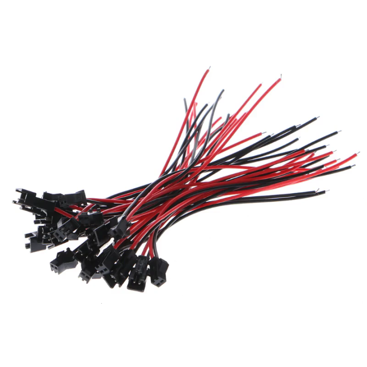 10 Pairs JST SM 2Pins Jack Male to Female Wire Connector For LED Strip ...