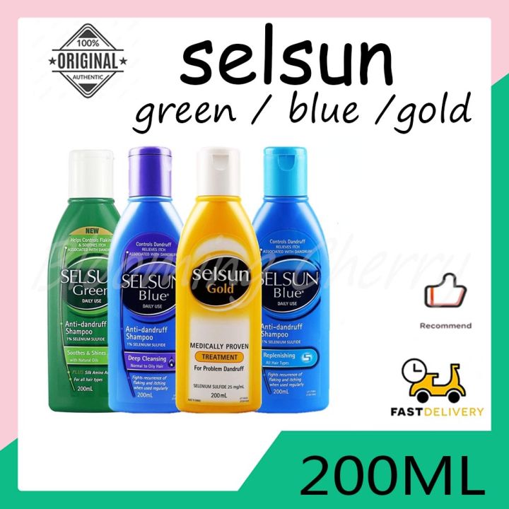 Selsun Gold Blue Shampoo Green Purple Treatment 200mL Medically Proven ...