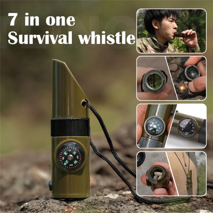 7 In 1 Survival Whistle Outdoor Emergency Whistles SOS Tools With ...