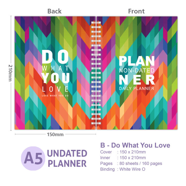 A5 Undated DIY Wire O spiral planner diary week month year planner ...