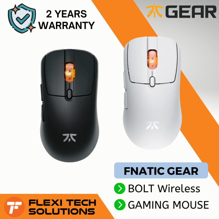 Flexi Tech FNATIC GEAR BOLT Wireless Gaming Mouse Black / White kailh ...