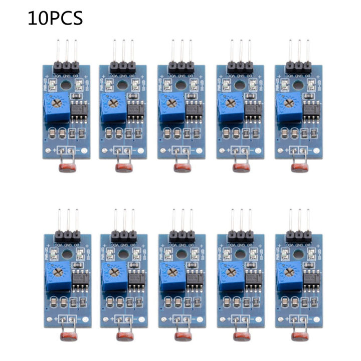 10 Pcs Photoresistor Module Digital Light Intensity Detection Photosensitive Sensor Module For
