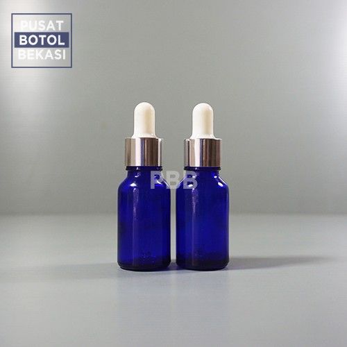 BOTOL KACA PIPET 10ML BIRU TEBAL - RING SILVER (ISI 20PCS) | Lazada ...