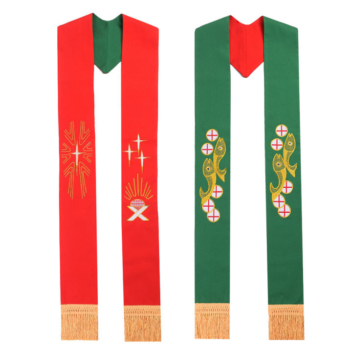 Chalice Embroidery Church Vestments Stole Priest Reversible Stole Fish ...