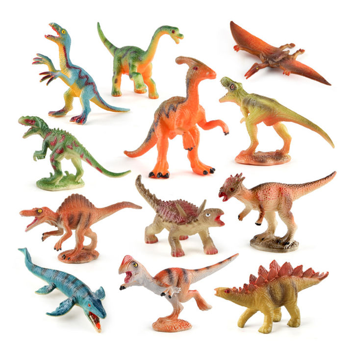 Microgood 12ชิ้นของเล่นโมเดลไดโนเสาร์ไทรันโนซอรัสเร็กซ์เตโกซอรัส Velociraptor Pterosaur ...