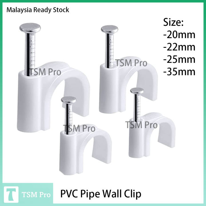 20mm 22mm 25mm 35mm PVC Cable Wall Clip U Shape Clip Klip Paku PVC ...
