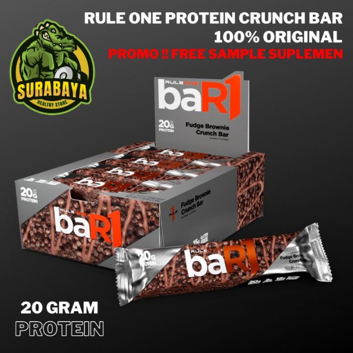 R1 RULE1 RULE 1 ONE R 1 PROTEIN CRUNCH BAR SUPLEMEN FITNESS HEALTHY ...