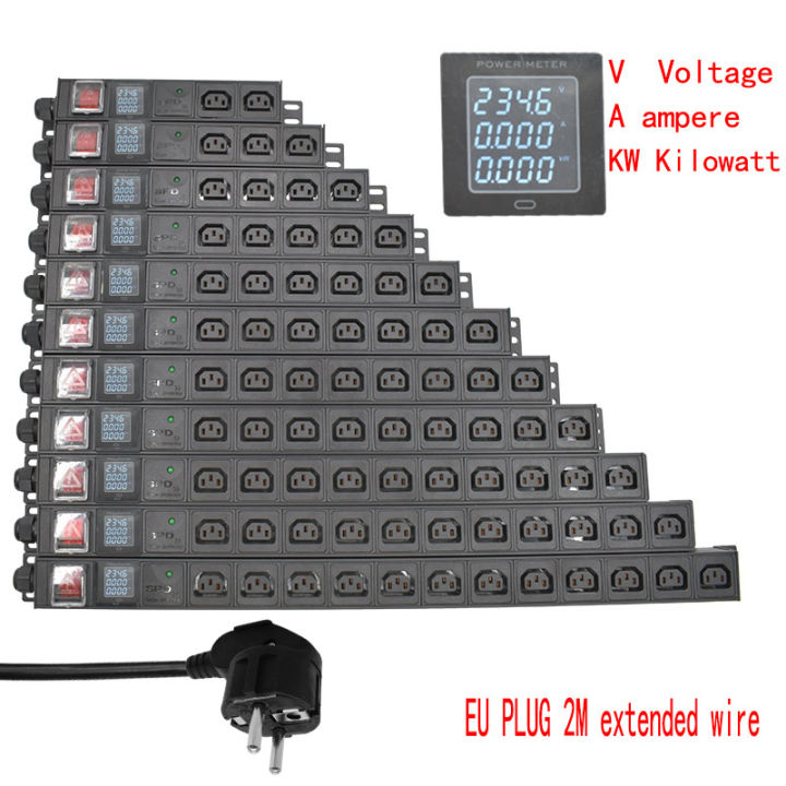 Pdu Power Distribution Unit 2 20 Iec C13 Output Spd Power Strip Ammeter Led Display Switch