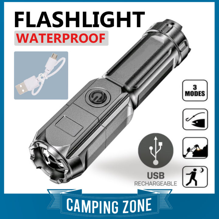 LED Flashlight Usb Torchlight Rechargeable torch light Mini Flashlight ...