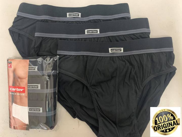 3pcs Original Carter Men's Cotton Briefs All Black | Lazada PH