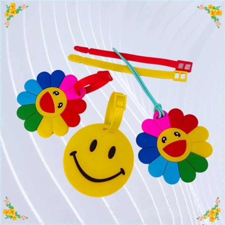 DINAH Flower Travel Luggage Tag Smiling Face Handbag Label Boarding ...