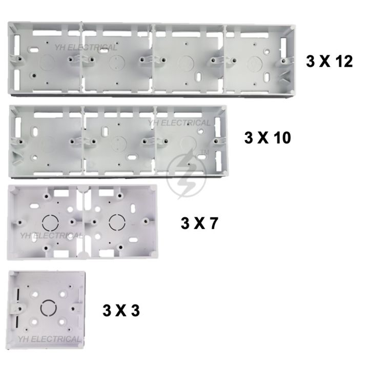 PVC BOX SURFACE TYPE NUT / PVC BASE 3X3 / 3X6 / 3X7 / 3X10 / 3X13 | Lazada