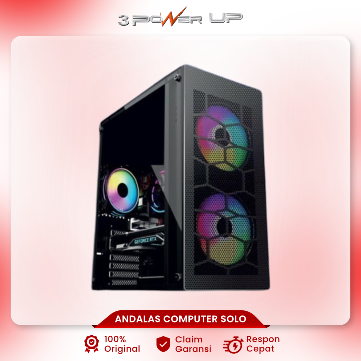 CASING POWER UP POWERMAX CPM-700 Include PSU 500Watt + 2 Fan RGB-CASE ...