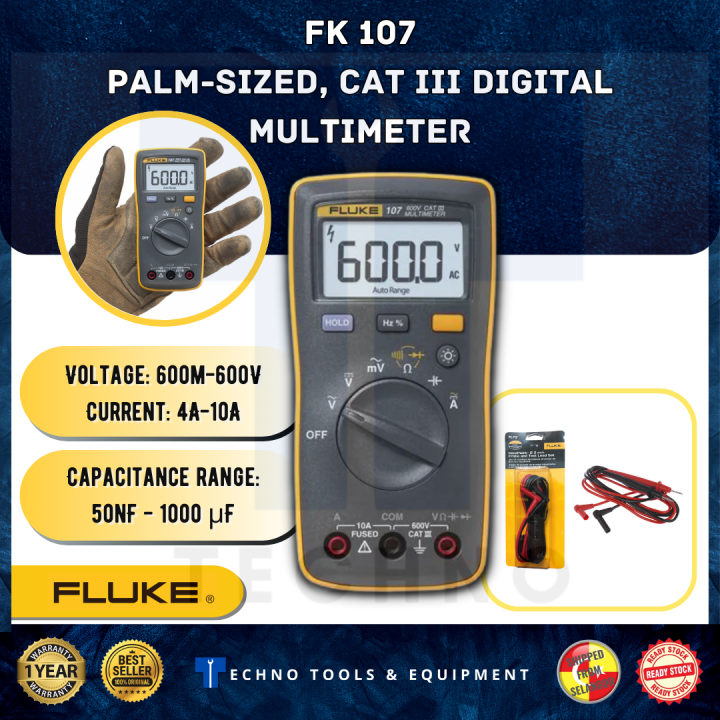Fluke 107 Palm-sized Digital Multimeter | Lazada