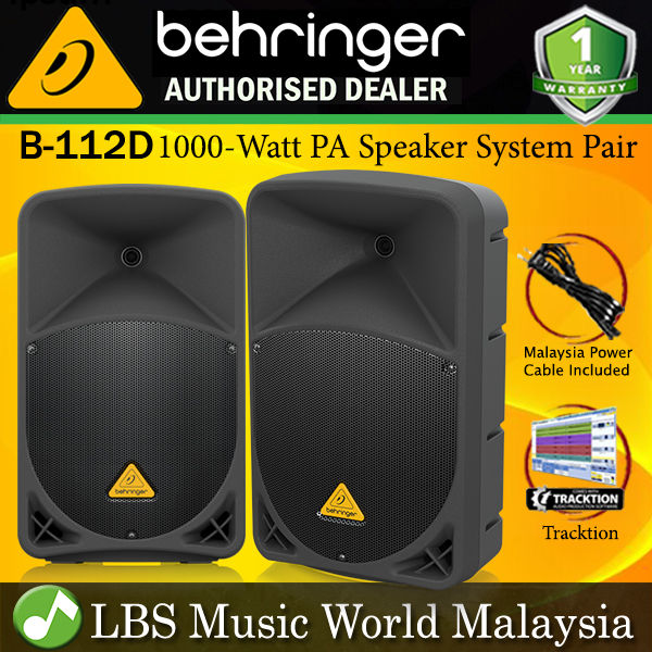 Behringer B-112D 1000W 2 Way 12" PA Speaker System with Wireless Option ...