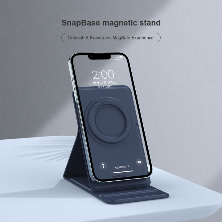 SnapBase Magnetic Stand Pad - Leather Silicone Magsafe for iPhone 13 ...
