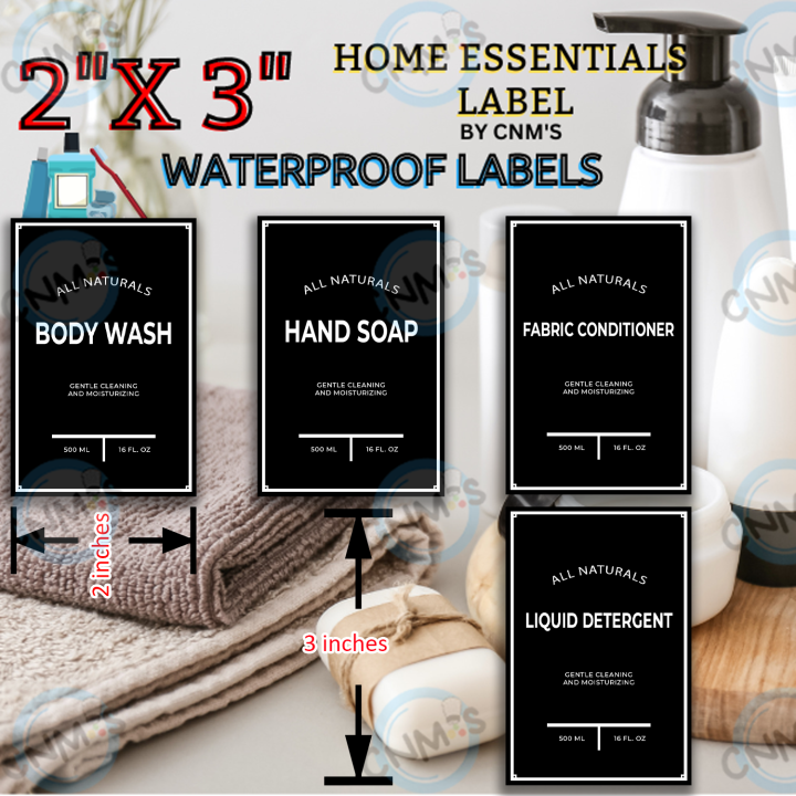 9pcs. 2x3" Home Essential Label Stickers Vinyl Waterproof Tearproof ...