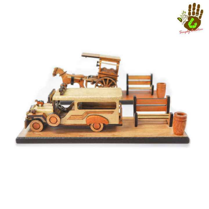 Wooden Mini Jeepney and Tartanilya with Penholder and Cp Stand | Lazada PH