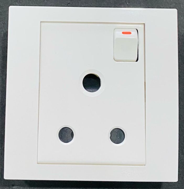 SCHNEIDER - 15A/ 250V - 1 GANG ROUND PIN SWITCH SOCKET /VIVACE SERIES ...
