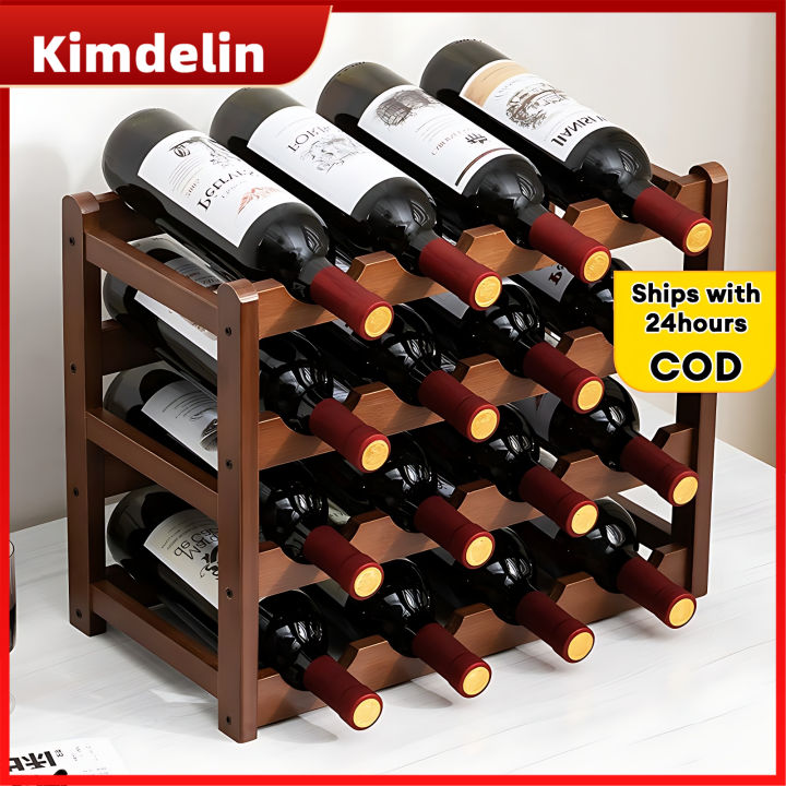 KIMDELIN Bamboo Red Wine Rack 6/9/16 Bottles Holder Decoration Creative ...