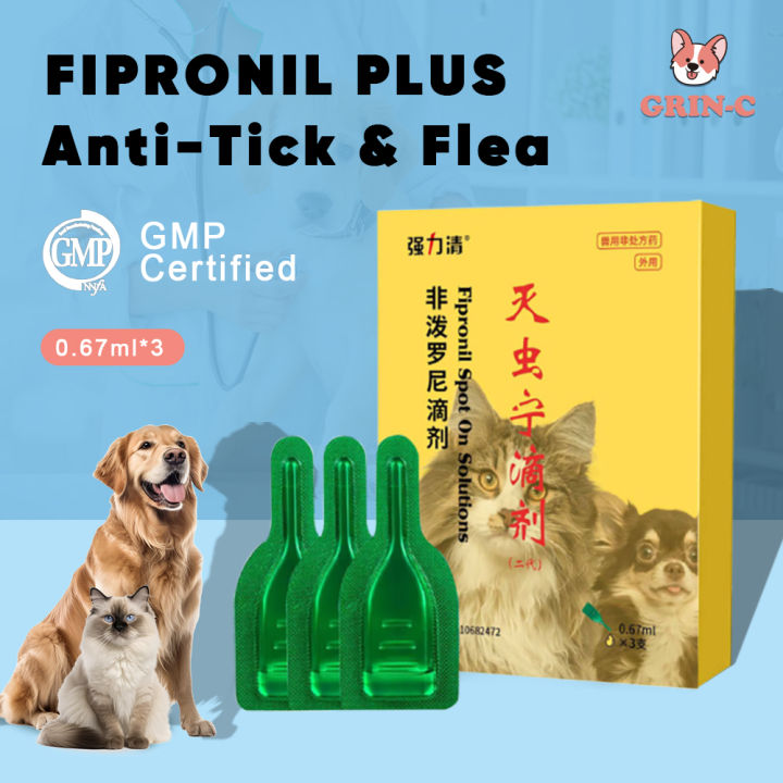 Grin-C Plus Ticks and Fleas Killer for Dogs & Cats Spot on Treatment 0 ...