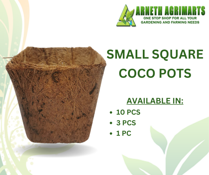 SQUARE COCO POTS 3 INCH natural coco fiber pot for garden home office ...