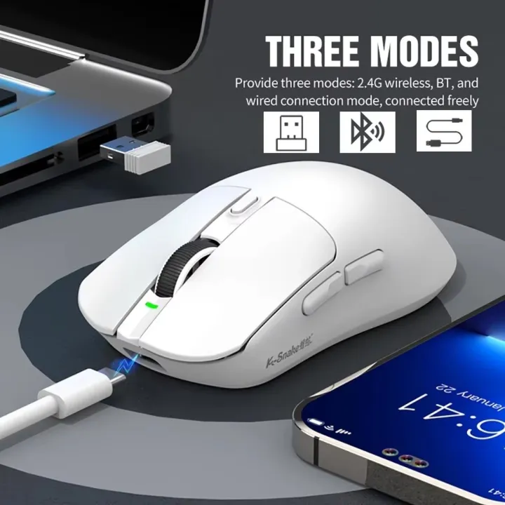 GTRBFDS 12000 DPI Tri-Mode Bluetooth Mouse X11 PAW3311 High Precision ...