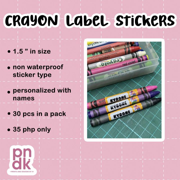 Crayon Sticker Label PERSONALIZED | pndk | Lazada PH