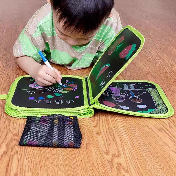 【HOORAY】14 Pages Kids Portable Reusable Doodle Board (With Free 12 Pens ...