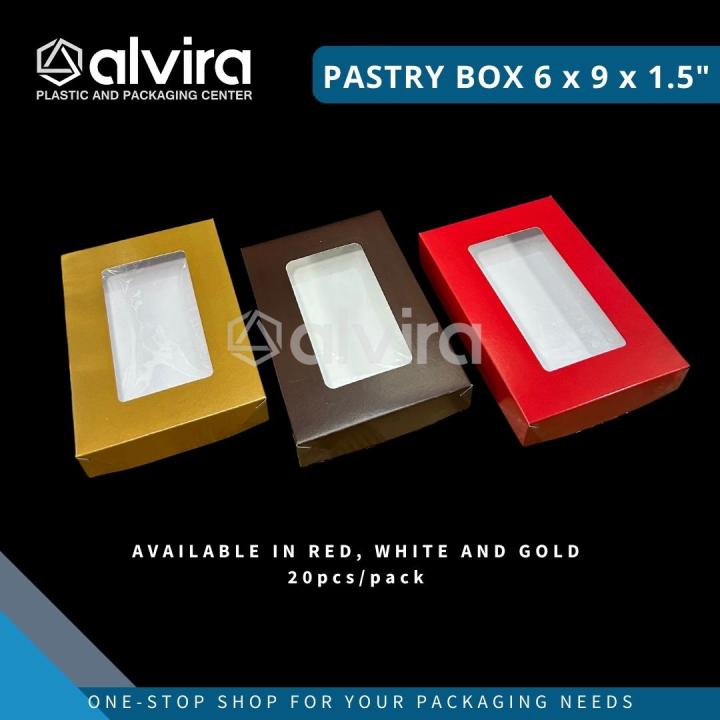 20pcs Brownies Pastry Box 6" x 9" x 1.5" Red/Gold/Brown | Lazada PH