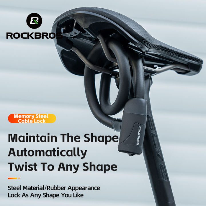 ROCKBROS Bicycle Cable Lock Memory Cable Anti-theft Bold Steel key lock ...