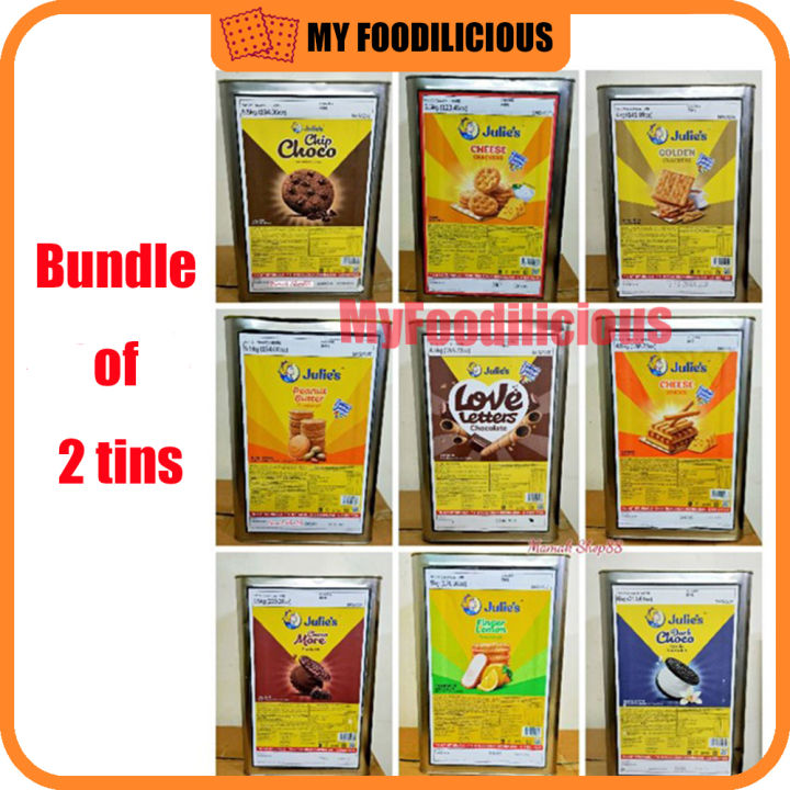 Julie's Tin Biscuit Love Letter/Peanut Butter/Cheese Cracker/Cheese Stick/Finger Lemon (HALAL ...