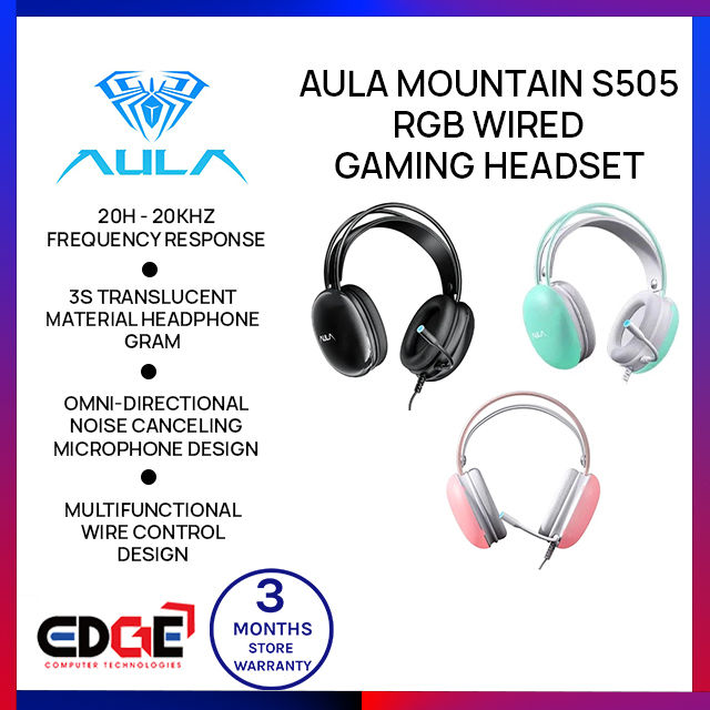 EDGE | AULA Mountain S505 RGB Wired Gaming Headset | Lazada PH