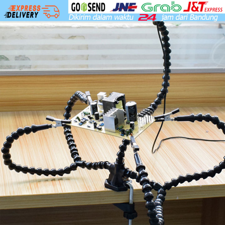 Alat Bantu Solder Pcb Soldering Third Hand Dengan 3 Lengan Fleksibel ...