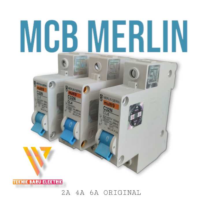 MCB MERLIN GERLIN 2A 4A 6A SNI HOLOGRAM SPLN PLN PEMUTUS ARUS LISTRIK ...