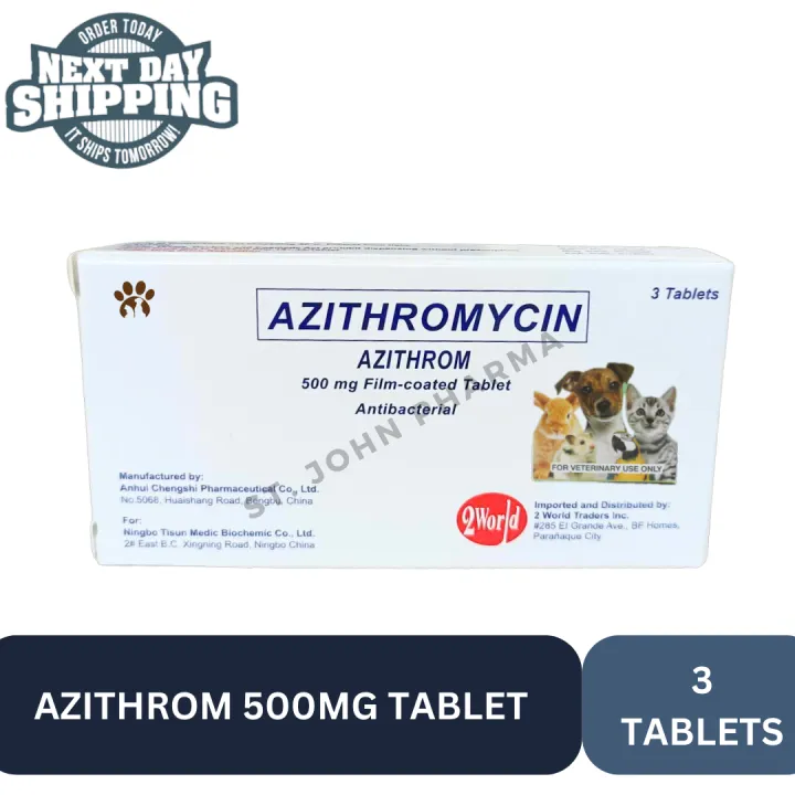 Azithrom Azithromycin 500mg Tablet For HuⓂ️🅰️ns & Pets l 1 Box 3 Tabs ...