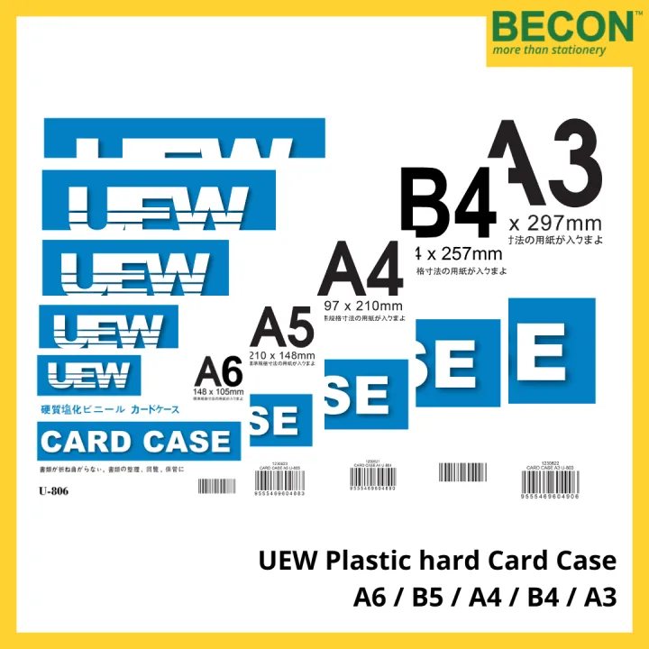 UEW Plastic hard Card Case A6 / B5 / A4 / B4 / A3 | Lazada