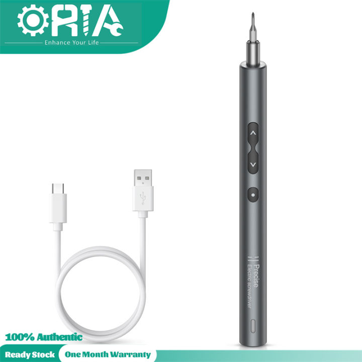 ORIA Electric Screwdriver Set Handle with 3 LED lights Rechargeable ...