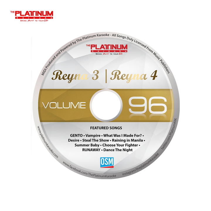 Platinum Karaoke Volume 96 CD for Reyna 3/Reyna 4 | Lazada PH