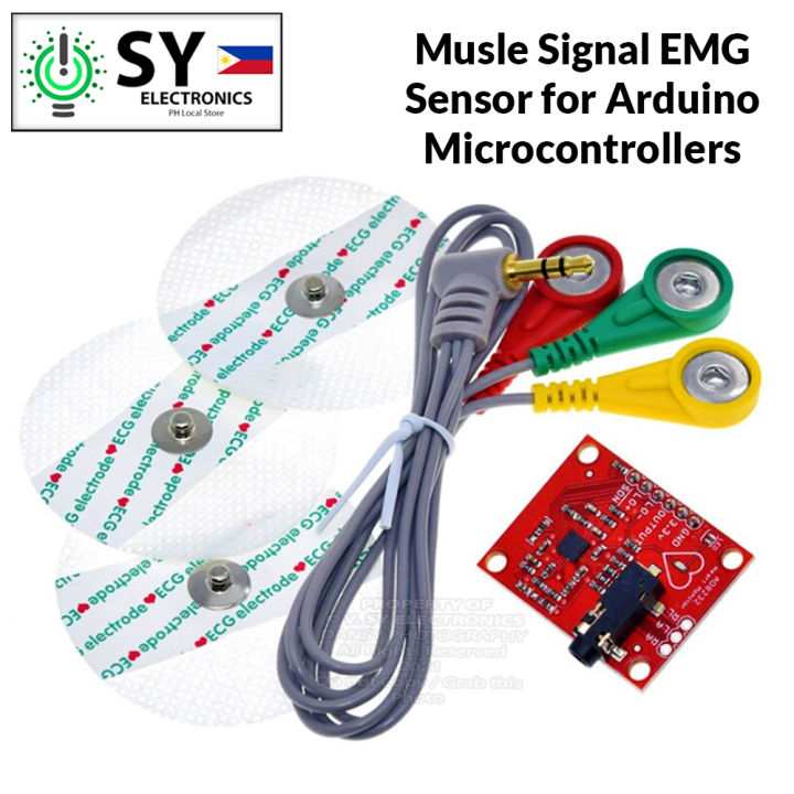 Muscle Signal Sensor EMG Sensor Controller Set Kit Detects Muscle Contraction Activity For ...